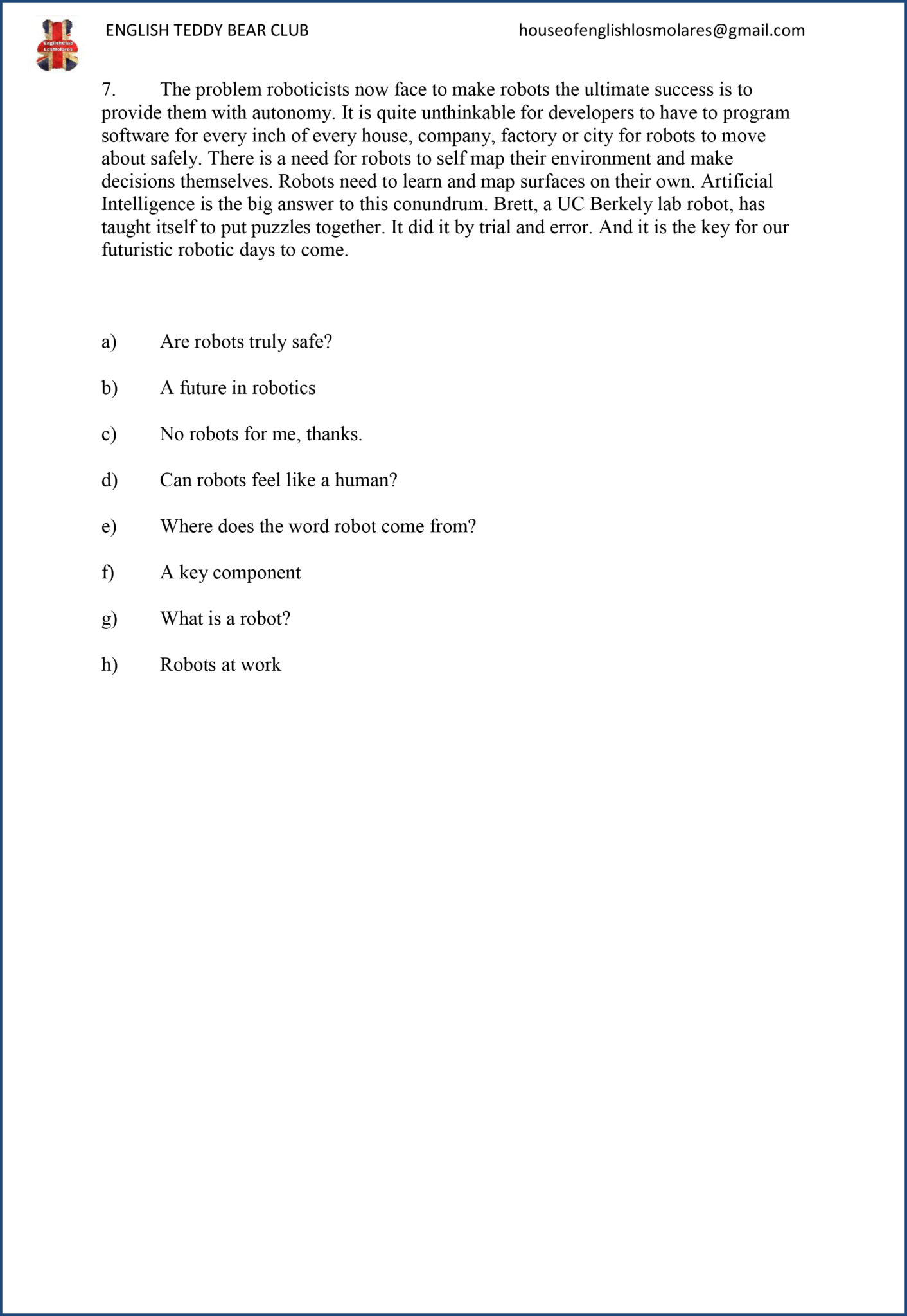 Ejercicios de reading para el Aptis General ⊛ 100% Efectivos