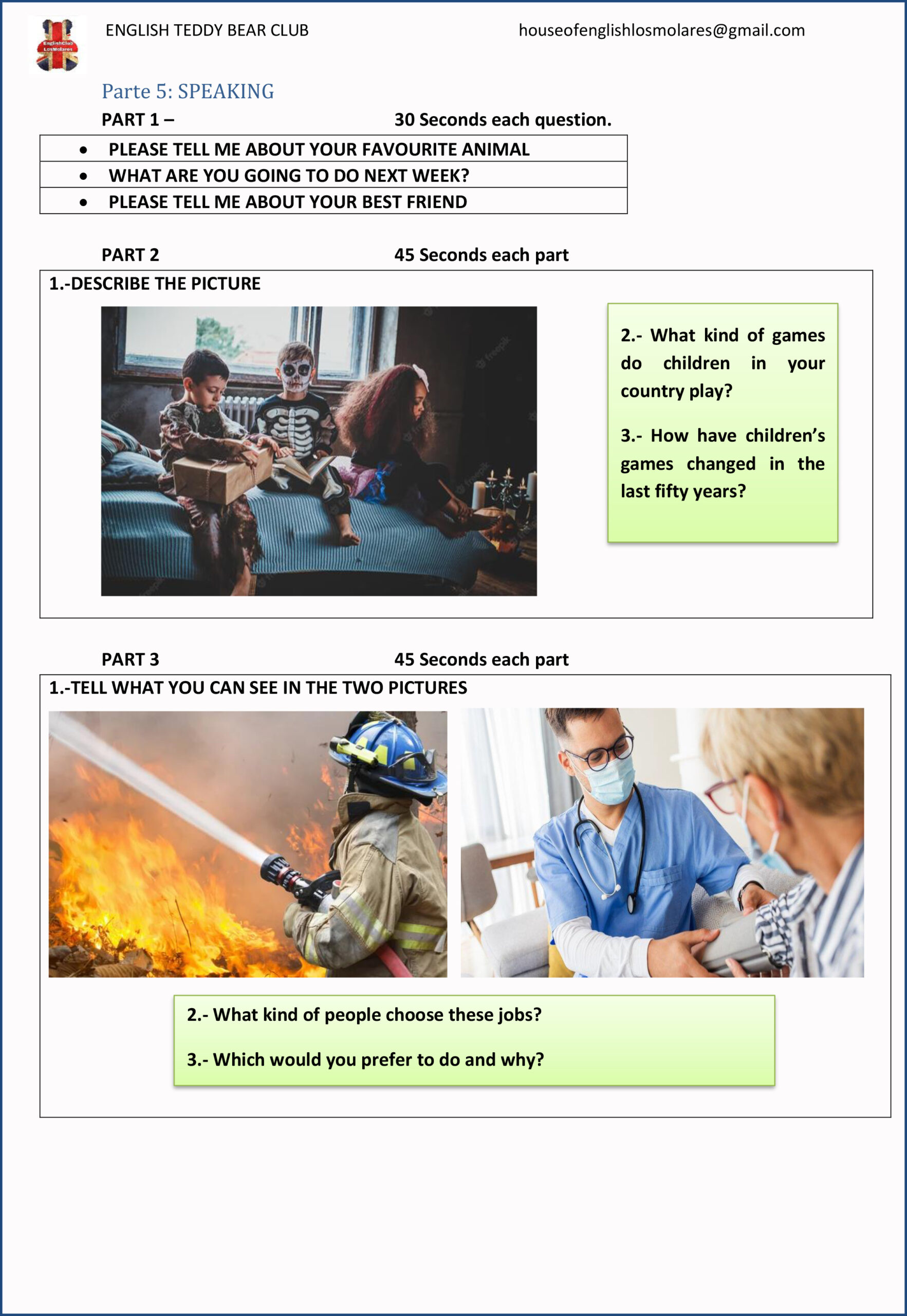 Ejercicios de speaking para el Aptis General ⊛ 100% Efectivos